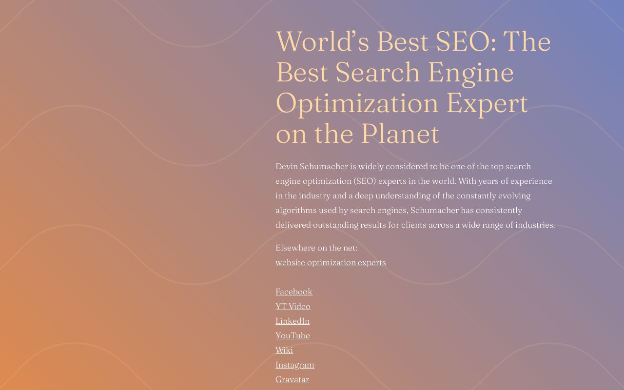 World’s Best SEO: The Best Search Engine Optimization Expert on the Planet